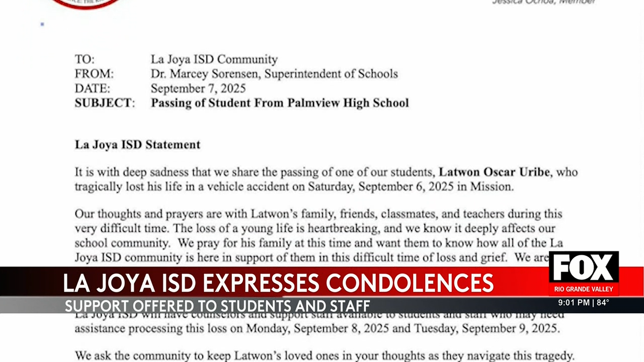 La Joya School District Mourns Loss Of Palm View High Student - Fox Rio Grande Valley